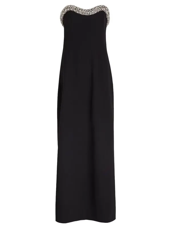 Simkhai Riona Embellished Strapless Crepe Gown - Black