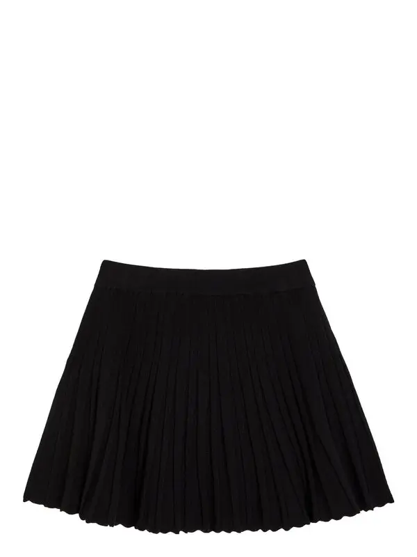 LoveShackFancy Willany Pointelle Knit Mini Skirt - Black