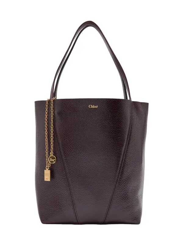 Chloé Grained Leather Tote Bag - Plum