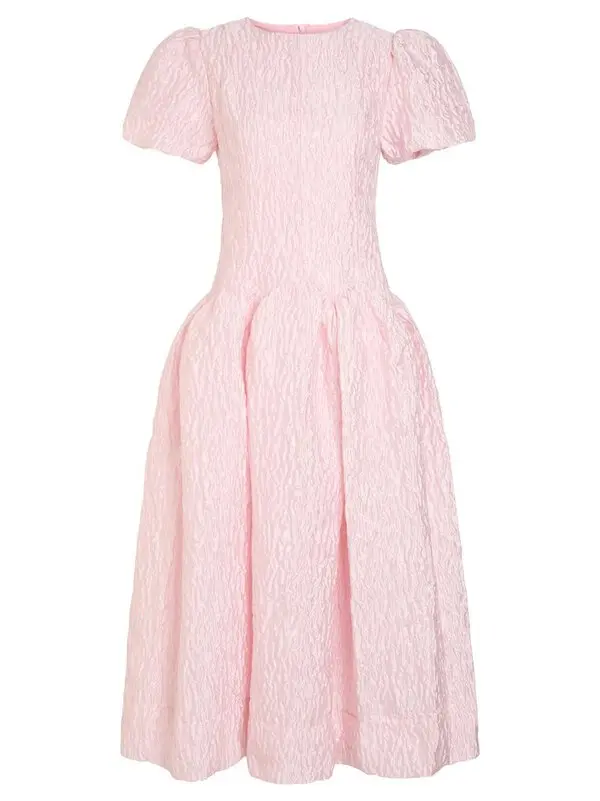 SISTER JANE Floral-jacquard Cloqué Midi Dress - Pink