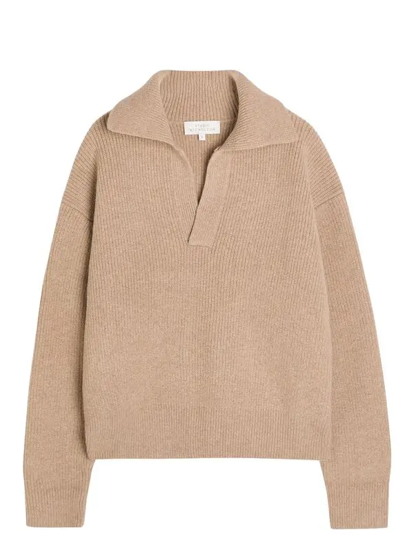 Studio Nicholson Nash Ribbed Merino Wool Jumper - Beige