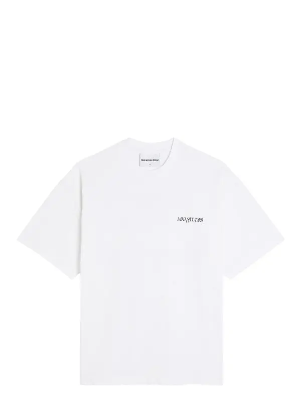 MKI MIYUKI ZOKU Script Logo-print Cotton T-shirt - White