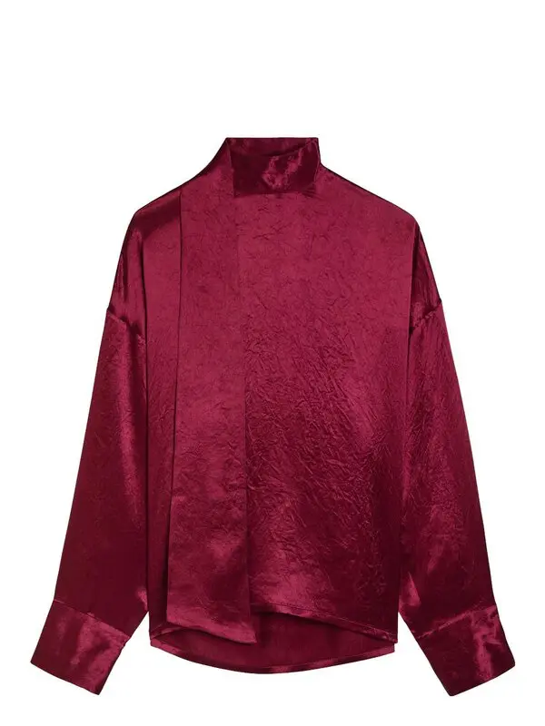 Maria Mcmanus Scarf-effect Satin Blouse - Burgundy