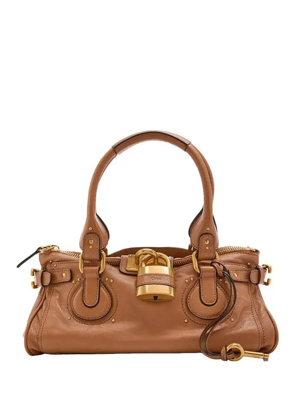 Chloé Paddington Medium Grained Leather Shoulder Bag - Brown