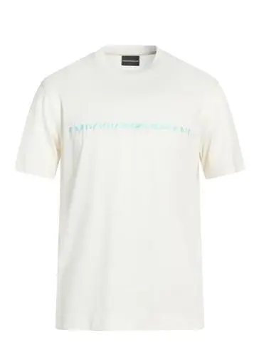Emporio Armani T-shirt Ivory Size Lyocell, Cotton - White