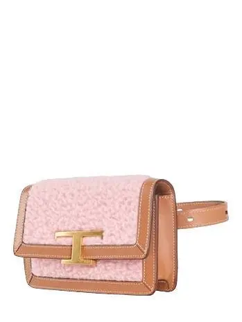 TOD'S Belt Bag With Shearling - Pink