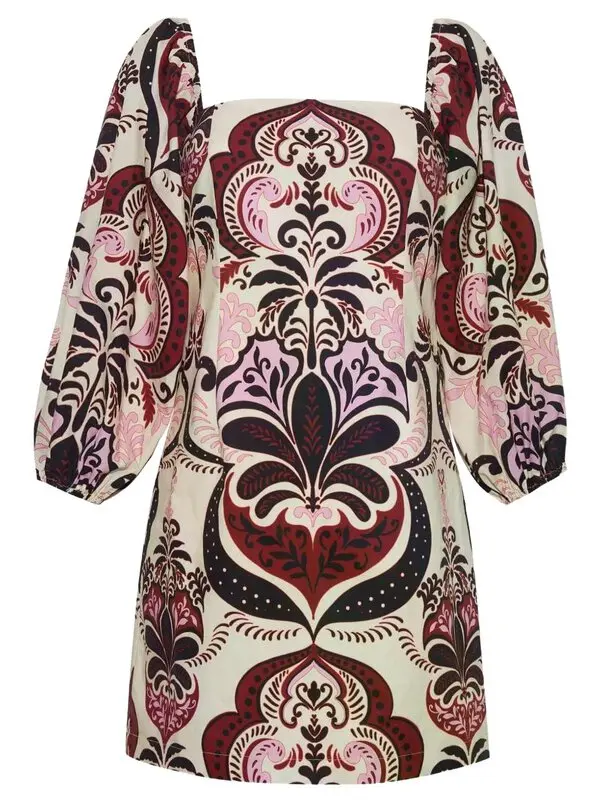 Cara Cara Puff-sleeve Mini Dress - Red
