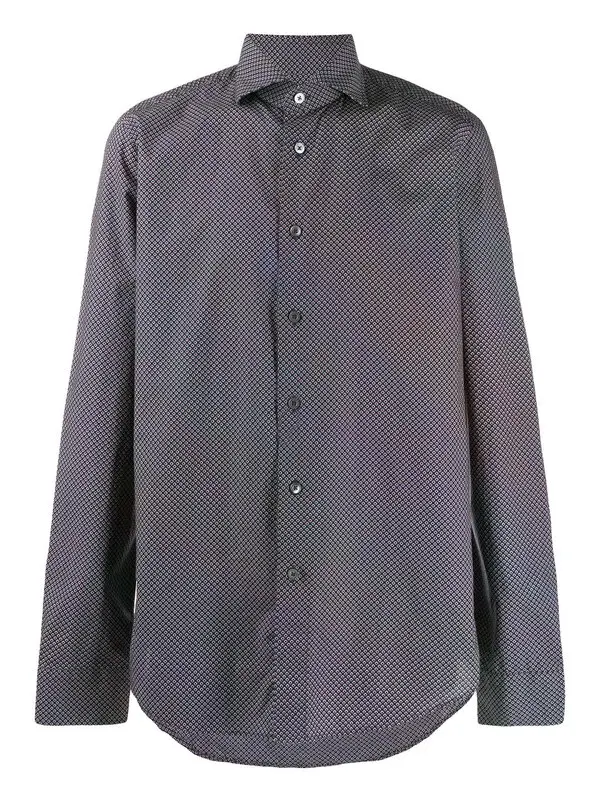 DELL'OGLIO Graphic-print Regular Shirt - Blue