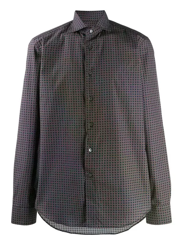 DELL'OGLIO Geometric Patterned Shirt - Blue