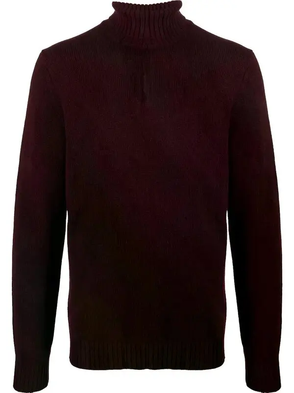 DELL'OGLIO Roll-neck Knitted Jumper - Red