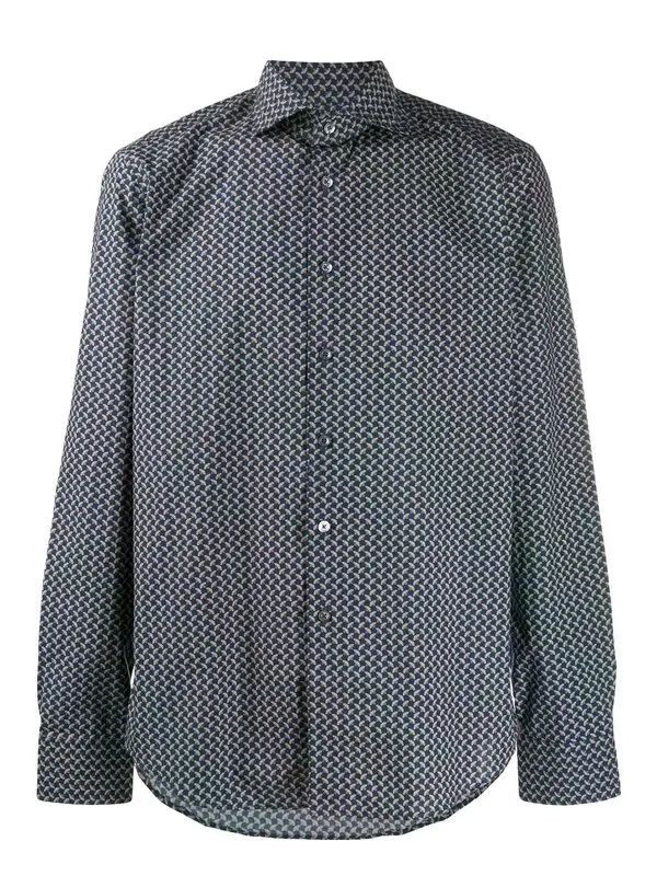 DELL'OGLIO Floral Print Shirt - Blue