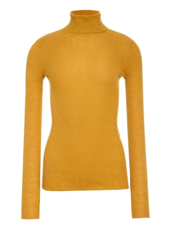 Gabriela Hearst Aldona Knit Turtleneck Cashmere Silk Hemp - Golden Birch