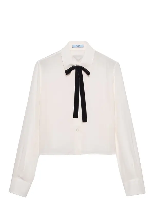 Prada Crepe De Chine Shirt - Neutral