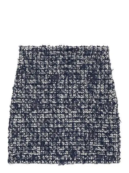 Tory Burch Kendra Tweed Mini Skirt - Navy/ivory