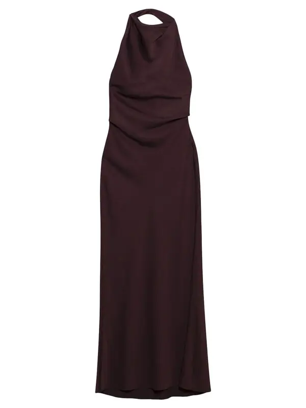 Simkhai Reannon Draped Satin Gown - Mahogany