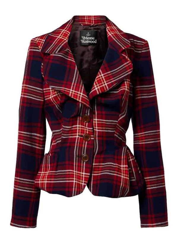 VIVIENNE WESTWOOD Tartan Blazer - Burgundy