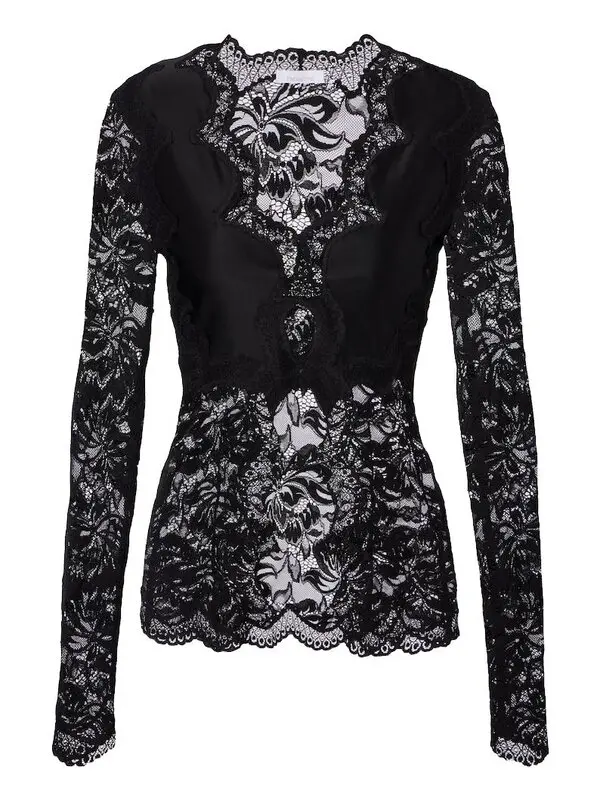 Rabanne Lace Top - Black