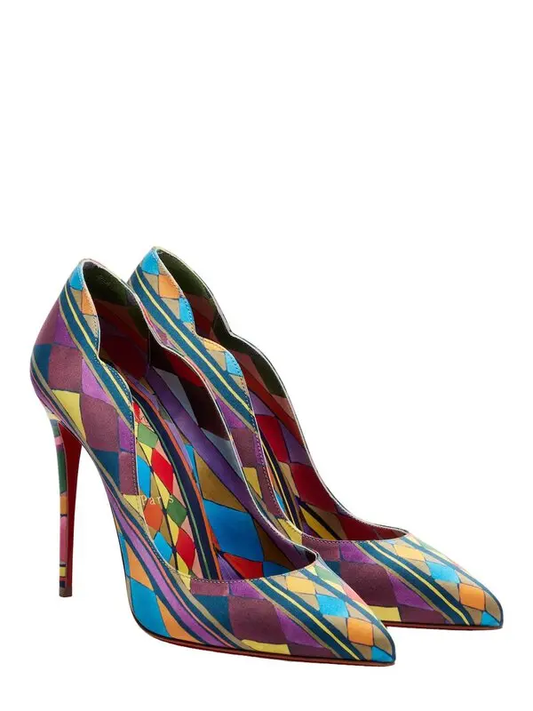CHRISTIAN LOUBOUTIN Hot Chick Satin Pumps - Multicoloured