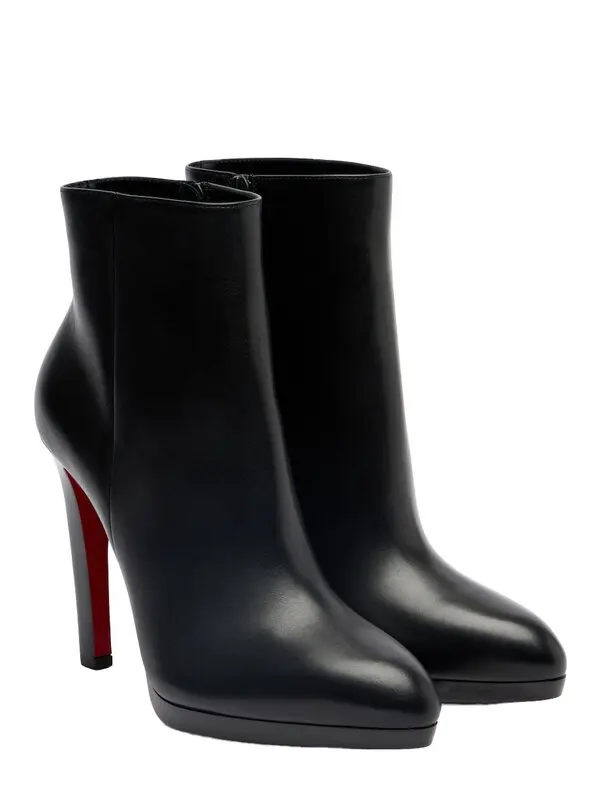 CHRISTIAN LOUBOUTIN Fannylove 120 Leather Ankle Boots - Black