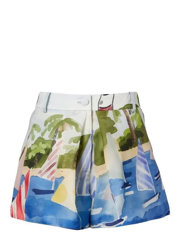 LEO LIN Josie Printed Silk Shorts - Multicoloured