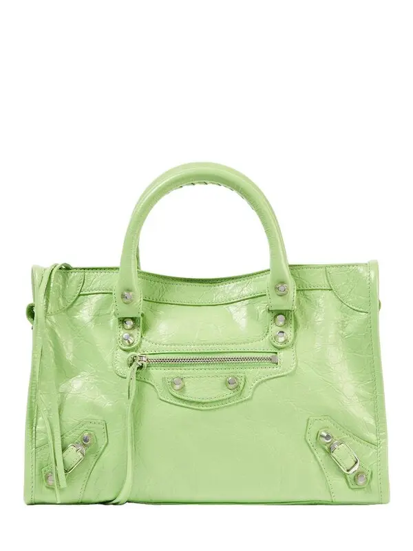 Balenciaga Le City Small Leather Tote Bag - Green