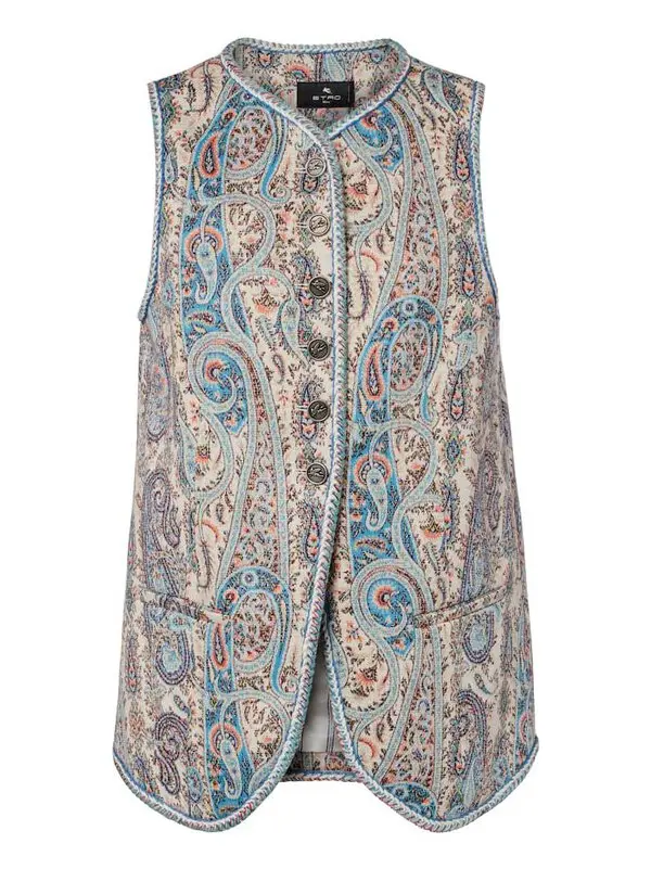 Etro Paisley Cotton-blend Jacquard Vest - Multicoloured