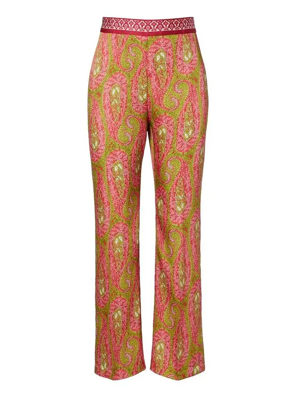 Etro Paisley Bootcut Trousers - Pink