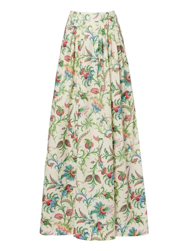 Etro Floral Cotton Maxi Skirt - White