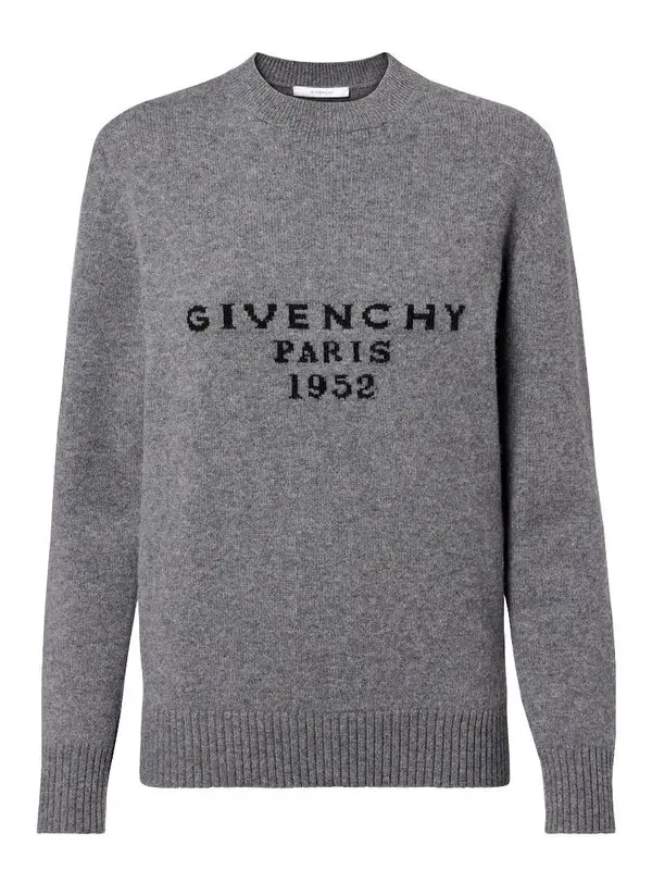 Givenchy Logo Wool And Cashmere Sweater - Grey