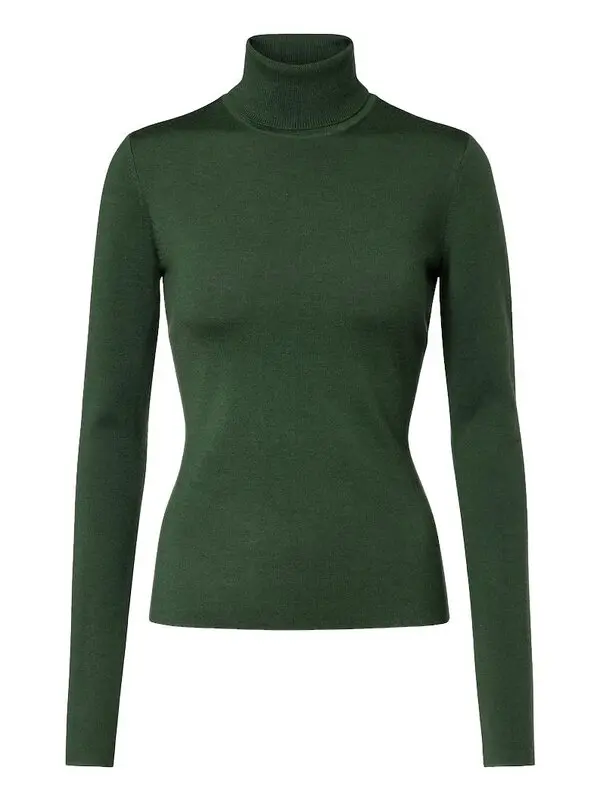 Gabriela Hearst Wool, Cashmere, And Silk Turtleneck Top - Green