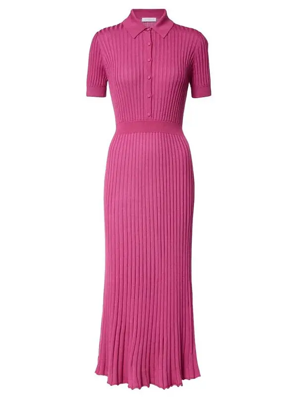 Gabriela Hearst Amor Cashmere And Silk Midi Dress - Pink