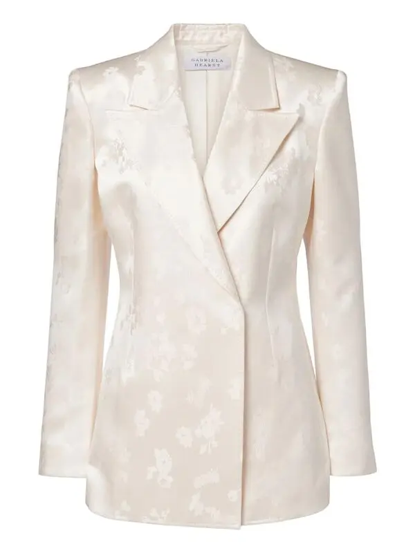 Gabriela Hearst Aleah Embroidered Silk Blazer - White