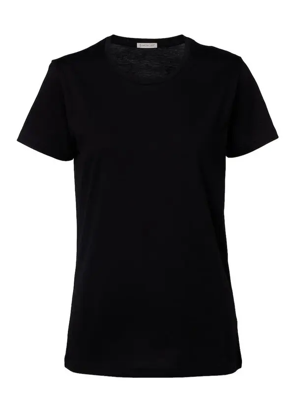 Moncler Logo Cotton Jersey T-shirt - Black