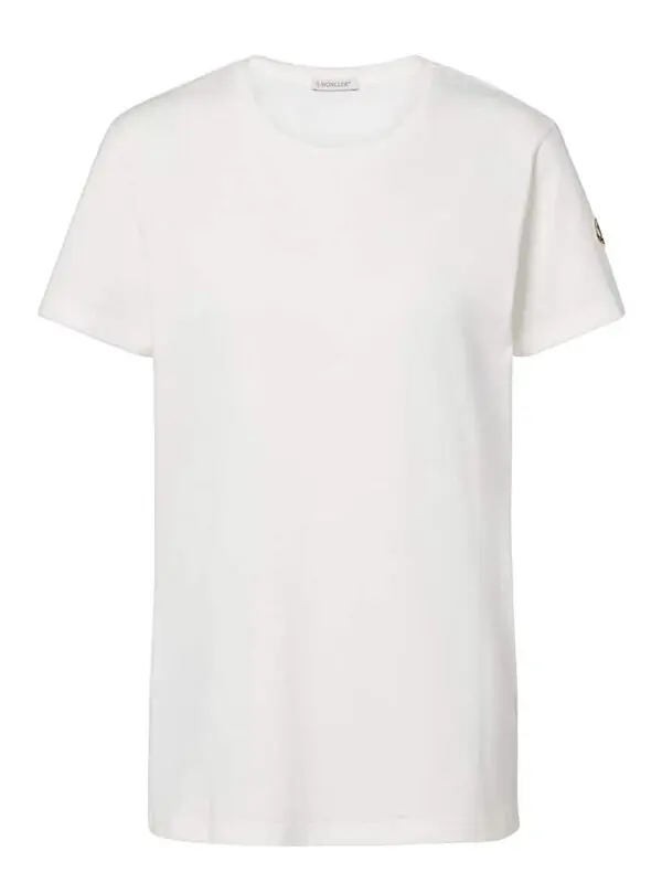 Moncler Logo Cotton Jersey T-shirt - White
