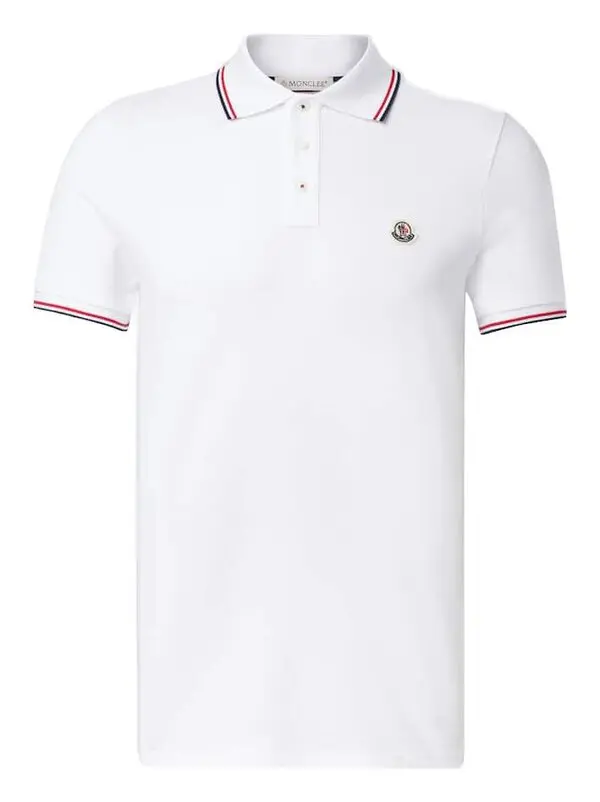 Moncler Permanent Cotton Jersey Polo Shirt - White