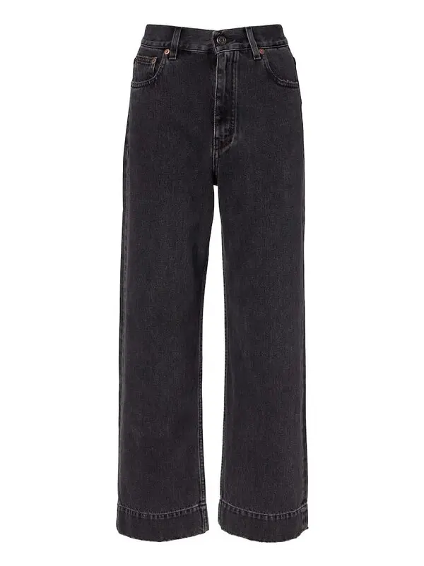 Chloé Cropped High-rise Wide-leg Jeans - Black