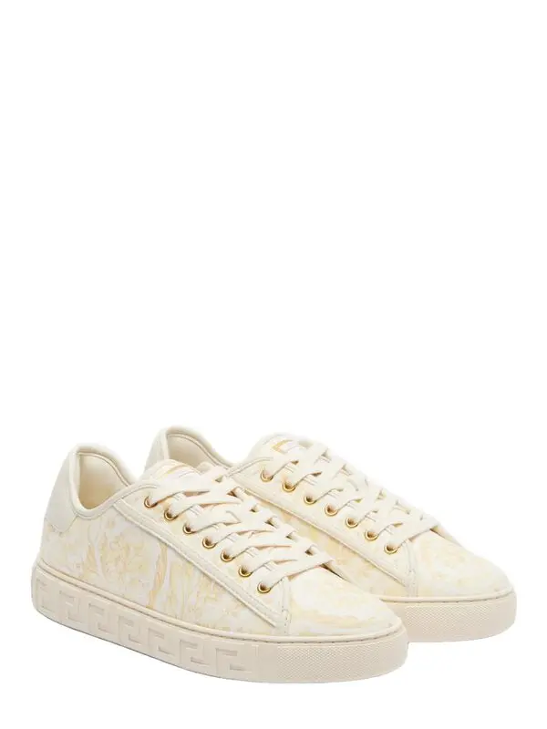 Versace Greca Canvas Sneakers - Yellow