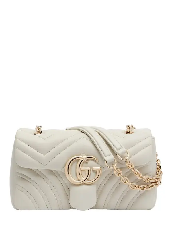Gucci Gg Marmont Small Leather Shoulder Bag - White
