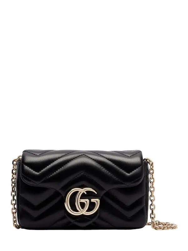 Gucci Gg Marmont Mini Leather Shoulder Bag - Black