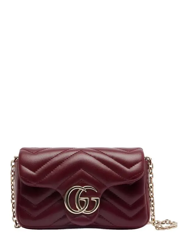 Gucci Gg Marmont Mini Leather Shoulder Bag - Burgundy