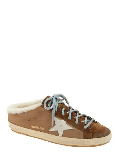 Golden Goose Super-star Shearling Lined Mule Sneakers - Beige/cream