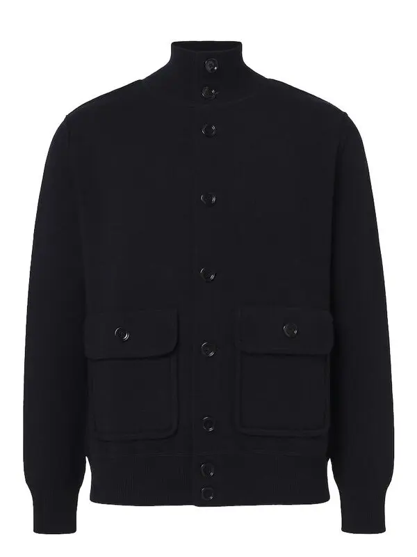 ALLUDE Wool And Cashmere Buttoned Jacket With Ribbed Cuffs And Hem - Blue