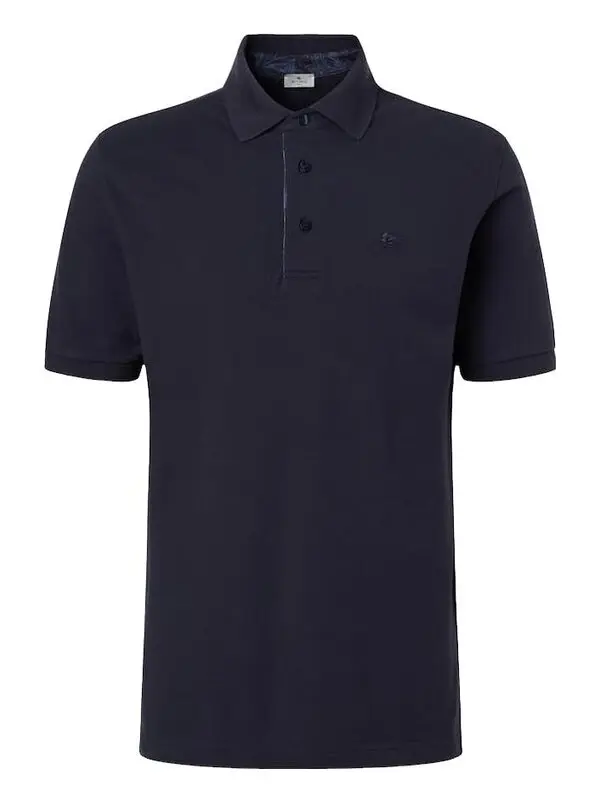 Etro Pegaso Cotton Polo Shirt - Blue