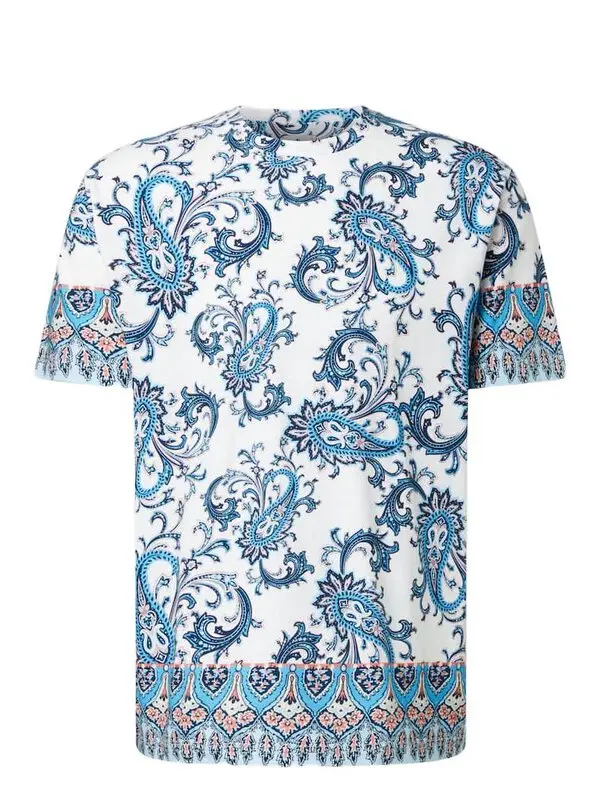 Etro Paisley Cotton T-shirt - Blue