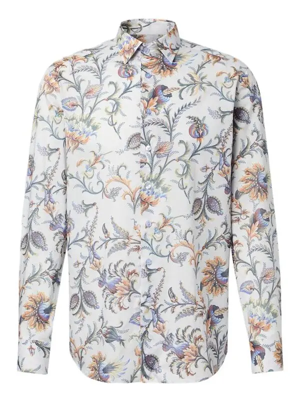 Etro Floral Cotton Shirt - Blue