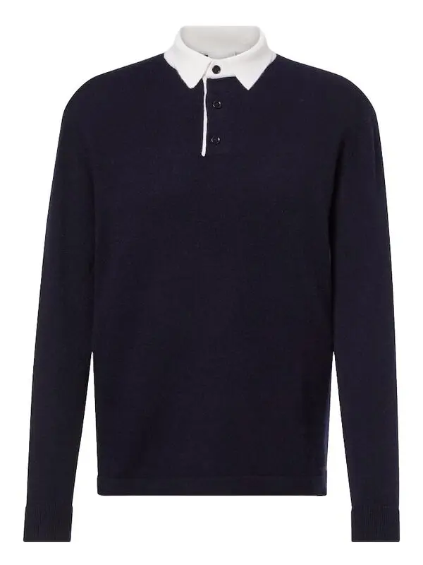 ALLUDE Wool And Cashmere Polo Sweater - Blue