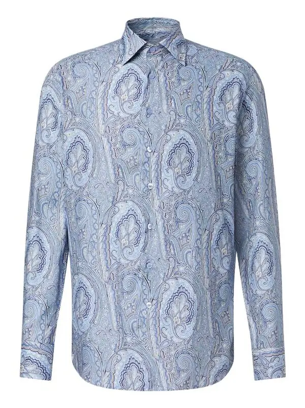 Etro Paisley Cotton Shirt - Blue