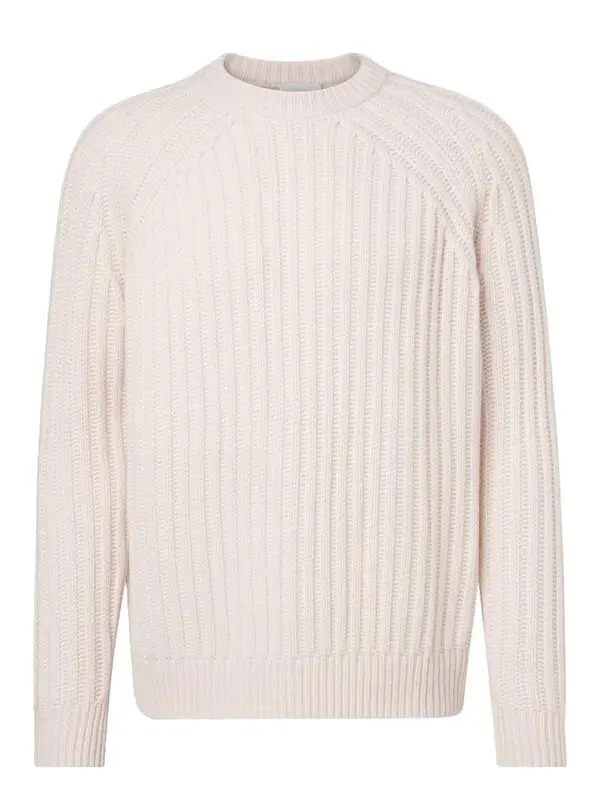 ALLUDE Ribbed-knit Wool And Cashmere Sweater - White
