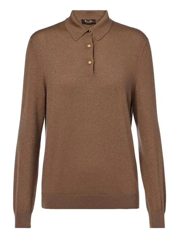 Loro Piana Luciole Cashmere-blend Polo Sweater - Brown