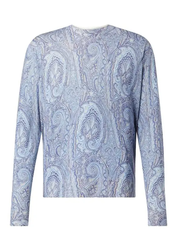Etro Paisley Silk And Cashmere Sweater - Blue